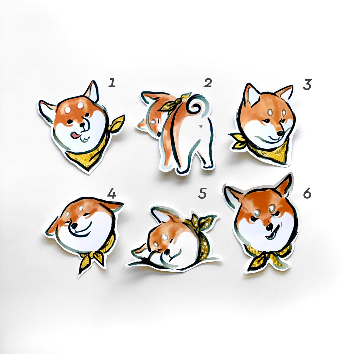Shiba Face Sticker Pack Weatherproof – RICE&INK