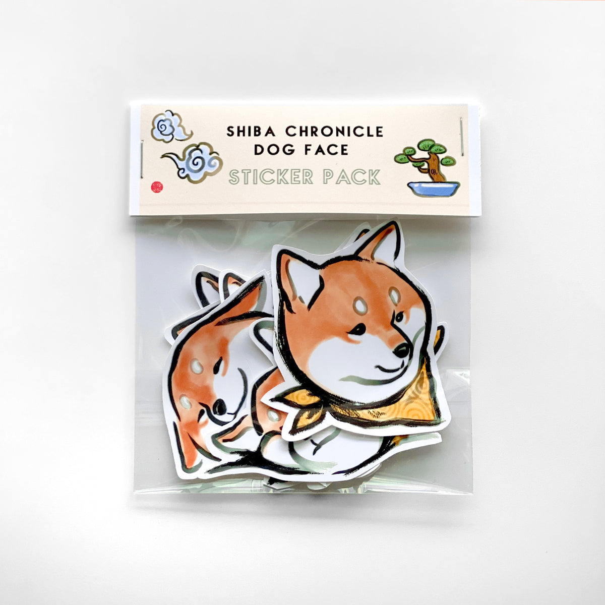 Shiba Face Sticker Pack Weatherproof – RICE&INK